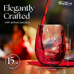 shop4ever® Just Engaged Wedding Ring Finger Engraved Stemless Wine Glass Bride To Be Gift
