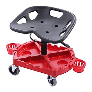 YIYIBYUS Mechanic Stool Chair with Wheels, Heavy Duty Garage Shop Stool On Wheels, Rolling Stool Car Detailing Creeper Seat with Tool Tray for Workshop, Auto Repair Shop and Home