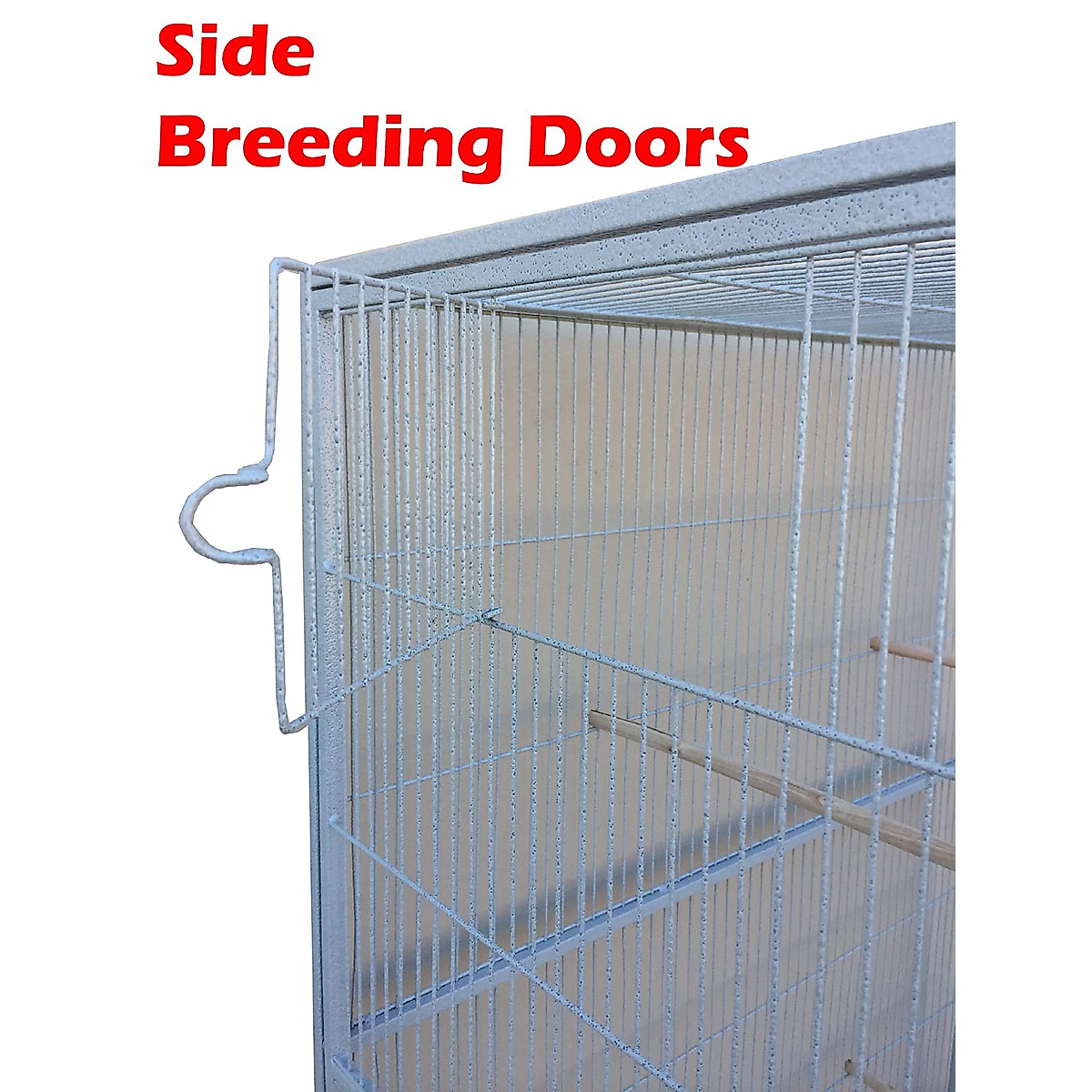 64" Extra Large Wrought Iron Side Nesting Box Doors for Flight Breeding Canary Parakeet Cockatiel Lovebird Finch Bird Flight Home Cage with Removable Rolling Stand