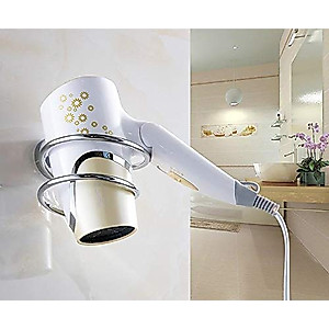 Lystin Hair Dryer Holder Hair Dryer Rack Stainless Steel Hair Care Tools Holder Wall Mount Chrome Finished for Bathroom, Bedroom, Barbershop