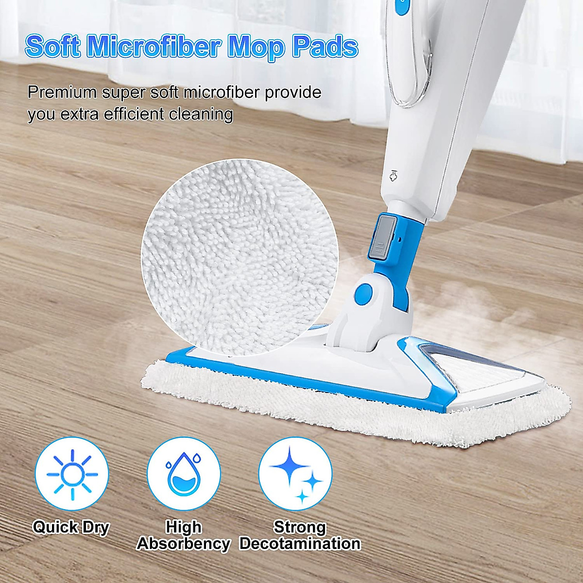 Steam Mop Replacement Pads Compatible with Bissell Powerfresh Steam Mop Pads for Bissell 1940 1806 1544 1440 2075 2685 Series Mops Resuable Floor Steamer Mop Pad Refills for Dry & Wet Cleaning, 8 Pack