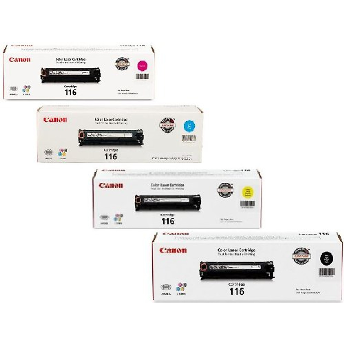 Canon 116 Combo Pack of 4 Color Toners Manufactured by Canon (1 of BK, C, Y, M) for ImageClass MF8050cn