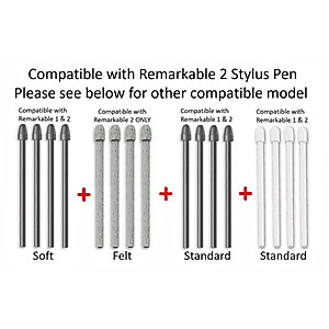 16X Nibs Tips Refill Replacmenet for Marker Remarkable 2 Stylus Tablet Pen Standard Hard Soft Tips