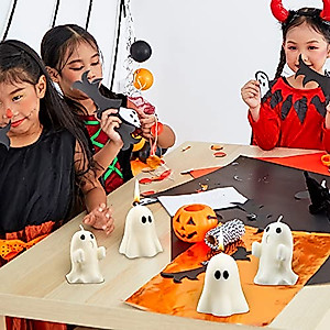 4 Pieces Large Halloween Ghost Candles Ghost Scented Candles White Candles Spooky Candles Goth Gifts for Ghost Decor Home Decor Halloween Party Bedroom Room Table Decorations, 2 Style (Ghost)