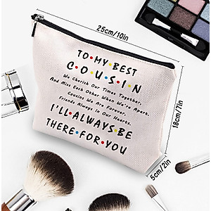 CEASQVAA Gifts for Cousin Funny Makeup Bag Cousin Gifts For Women Friend Travel Makeup Pouch