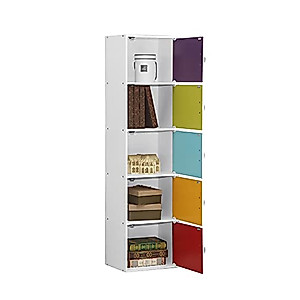 HODEDAH IMPORT Bookcase, Rainbow, 5 Door