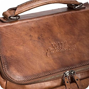 VELEZ Full Grain Leather Backpack for Men - 15.6 Inch Laptop Bag - Tan Designer Bookbag - Business Mens Computer Shoulder Bags