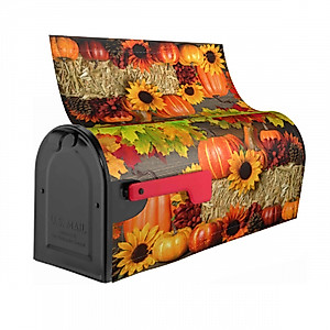 Fall Magnetic Mailbox Covers Standard Size 18 X 21 Sunflower Pumpkin Maple Leaf Mailbox Cover Autumn Thanksgiving Welcome Decorations Mailbox Wrap Post Letter Box Covers Decor for Outdoor Home Garden