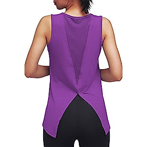 Mippo Womens Workout Tops Yoga Running Tank Tops Tennis Exercise Tops for Women Muslce Tank Sleeveless Summer Workout Shirts Running Tops Clothes for Women Vioket M Violet