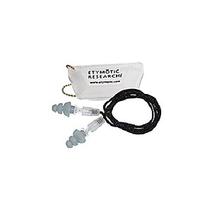 Etymotic Research ER20 High-Fidelity Earplugs (Concerts, Musicians, Airplanes, Motorcycles, Sensitivity and Universal Hearing Protection) - Standard, Clear Stem w/ Frost Tip
