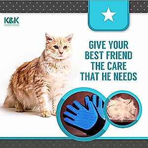 KENNELS & KATS Pet Grooming Gloves | Deshedding Glove for Easy, Mess-Free Grooming | Grooming Mitt for Dogs, Cats, Rabbits & Horses with Long/Short/Curly Hair | Pet Hair Gloves for Pet Hair Removal