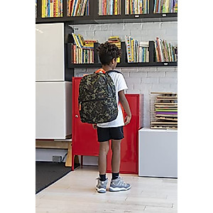 Trail maker Boys Printed Backpack with Pencil Pouch for School, Travel, Hiking, Camping for Kids (Military Camo)