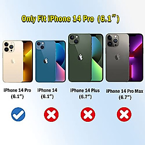 QHOHQ 3 Pack Screen Protector for iPhone 14 Pro 6.1 Inch with 3 Pack Tempered Glass Camera Lens Protector, Ultra HD, 9H Hardness, Scratch Resistant, Case Friendly