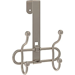 Franklin Brass OTD002F-NIC-C 2-Hook Over The Door Storage Rack, Nickel
