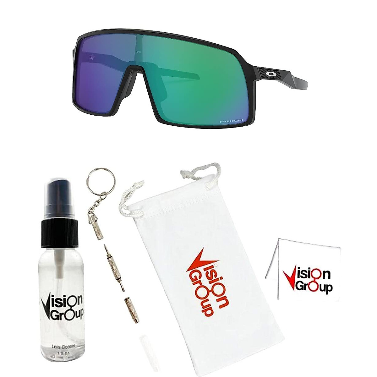 Oakley OO9406 Sutro Sunglasses+ Vision Group Accessories Bundle for mens (Black Ink/Prizm Jade (940603)