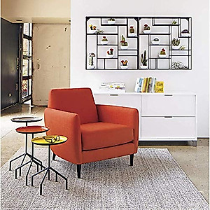 PIBM Stylish Simplicity Shelf Wall Mounted Floating Rack Shelves Iron Art Simple Rectangle Bookshelf Display Stand Collection Rack, Black ,