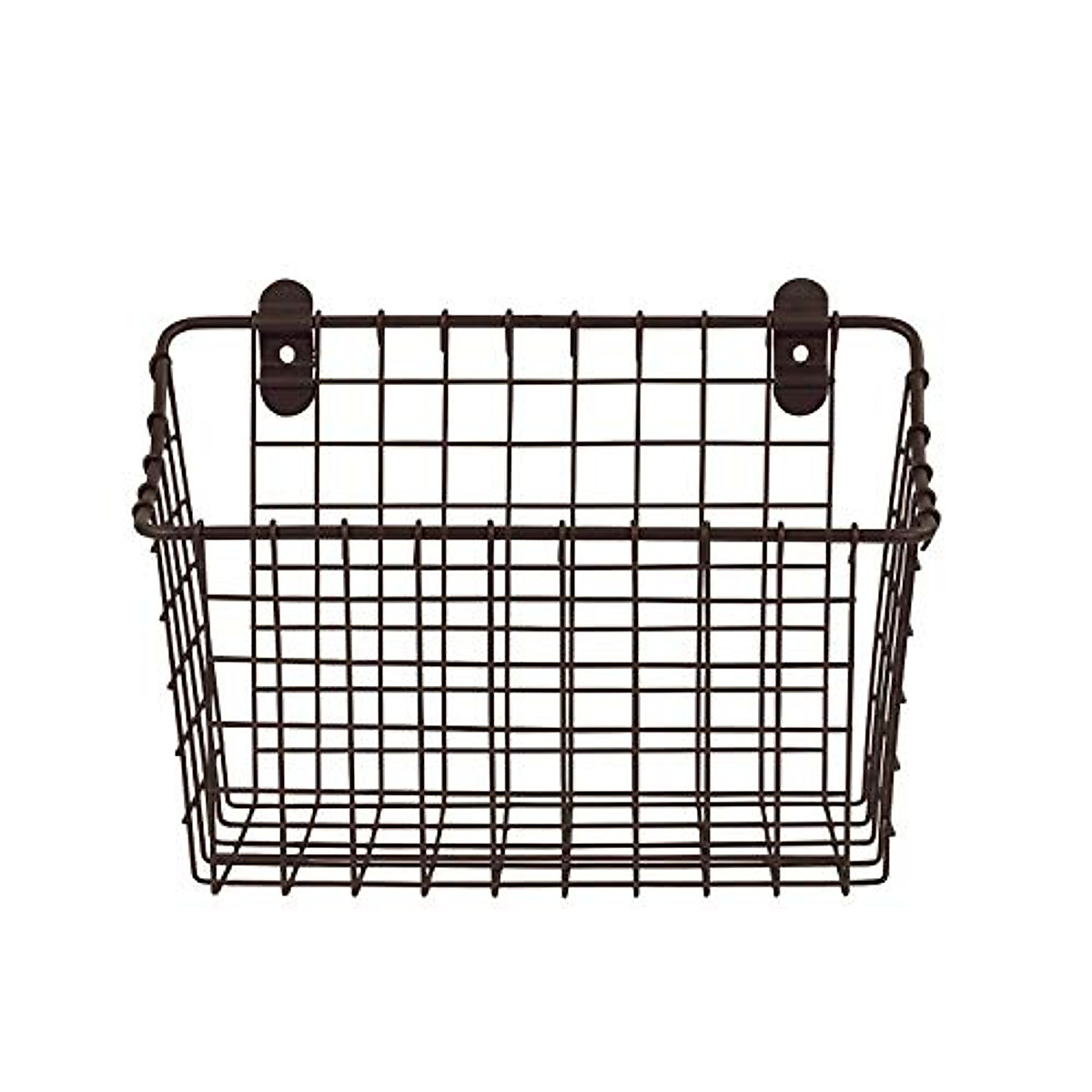 Spectrum Diversified Vintage Large Cabinet & Wall-Mounted Basket for Storage & Organization Rustic Farmhouse Decor, Sturdy Steel Wire Storage Bin, Bronze