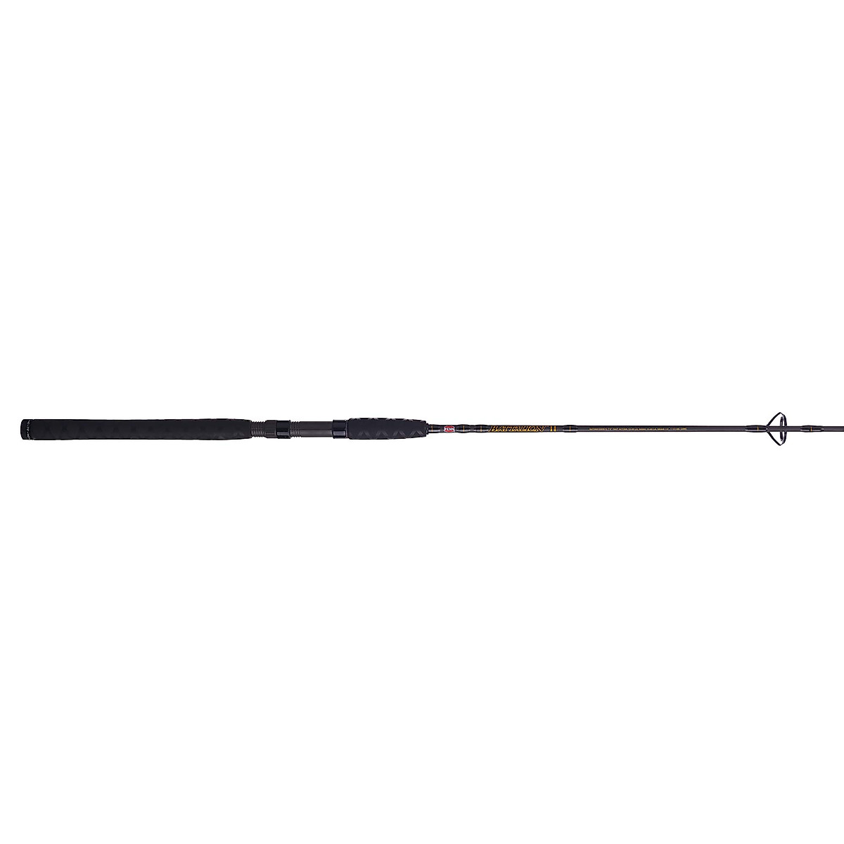 PENN Battalion II 7’6” Inshore/Nearshore Spinning Rod; 1-Piece Fishing Rod, 12-20lb Line Rating, Medium Heavy Rod Power, Fast Action, 1/2-1 1/2 oz. Lure Rating, Black/Gold