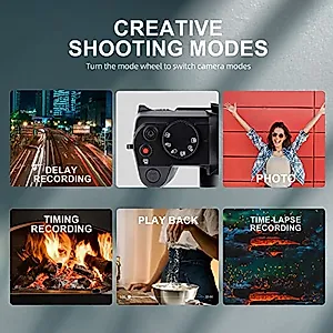 Monitech Digital Camera for Photography and Video, 4K 48MP Vlogging Camera for YouTube with 180° Flip Screen,16X Digital Zoom, 2 Batteries，32GB TF Card