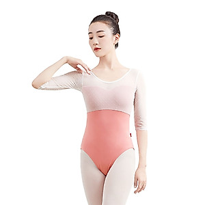 Daydance 3/4 Sleeve Women Leotards for Ballet, Dance, Gymnastics, Swim