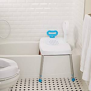 Carex Easy Transfer Shower Bench - Shower Chair for Elderly and Tub Transfer Bench for Bathtub, Shower Transfer Bench, Transfer Tub Bench with Back, Tub Bench Transfer Seat