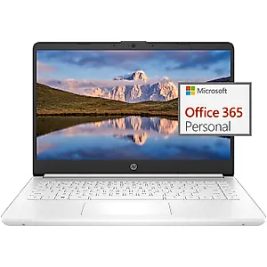 HP 14" Ultral Light Laptop for Students and Business, Intel Quad-Core N4120, 8GB RAM, 192GB Storage(64GB eMMC+128GB Micro SD), 1 Year Office 365, Webcam, HDMI, WiFi, USB-A&C, Win 11 S (Renewed)