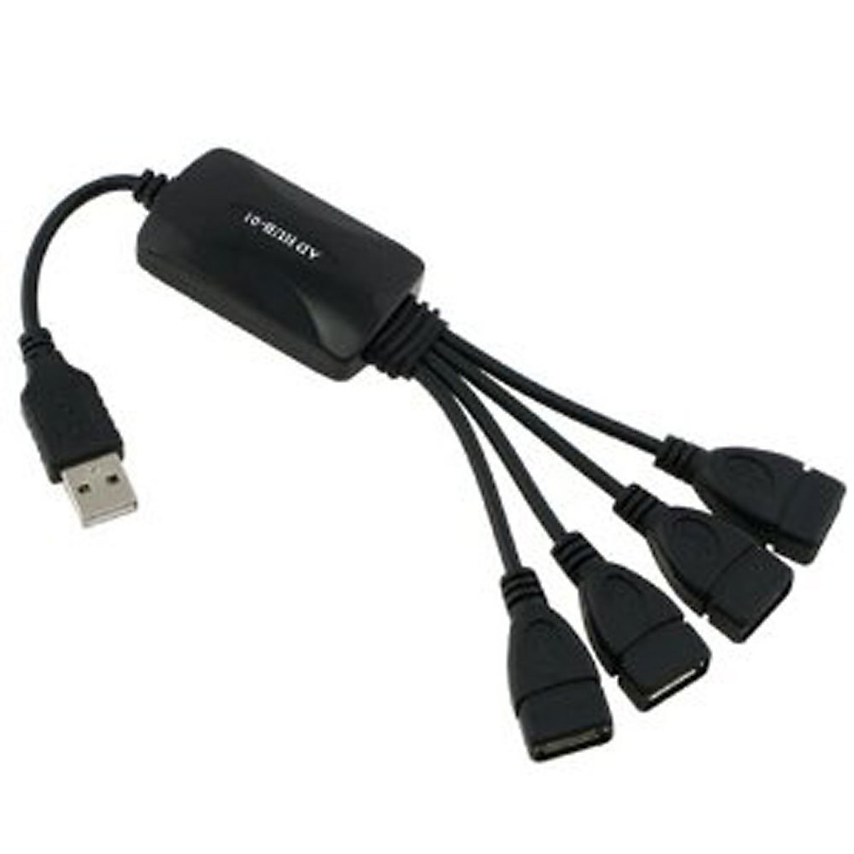 Black 4-Port High Speed USB 2.0 Hub