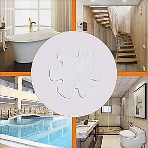 20 Pcs Bathtub Stickers,Non-Slip Flower Shape Safety Shower Treads Self Adhesive Shower Stickers with Scraper for Tubs Bath
