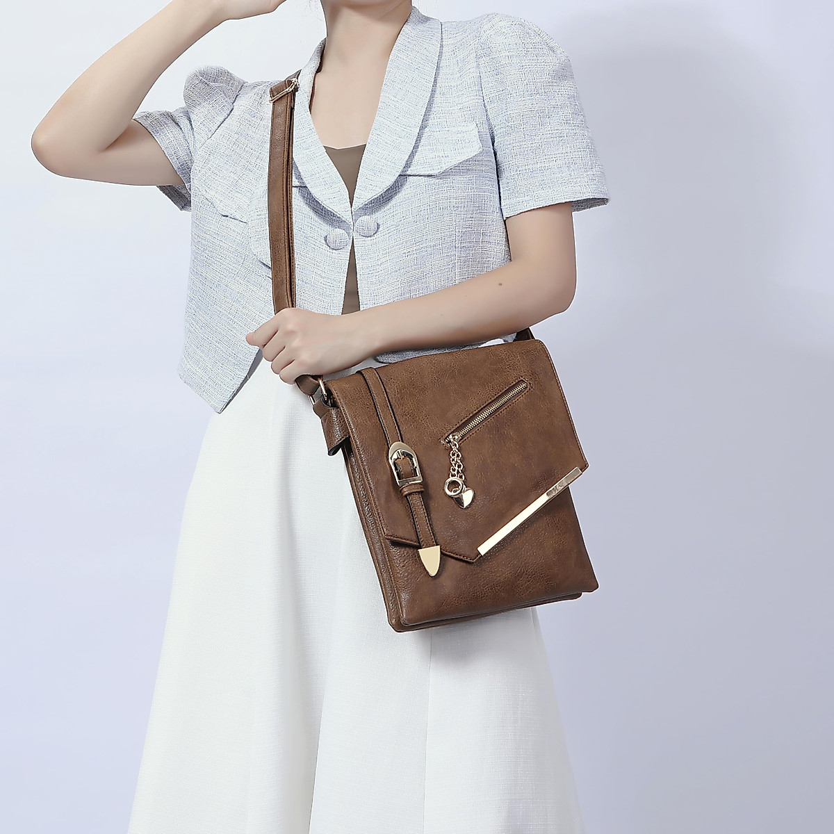 MKF Collection Crossbody Bags for Women, Sling bag Vegan Leather Shoulder bag Ladies Small Purse Handbag by Mia K