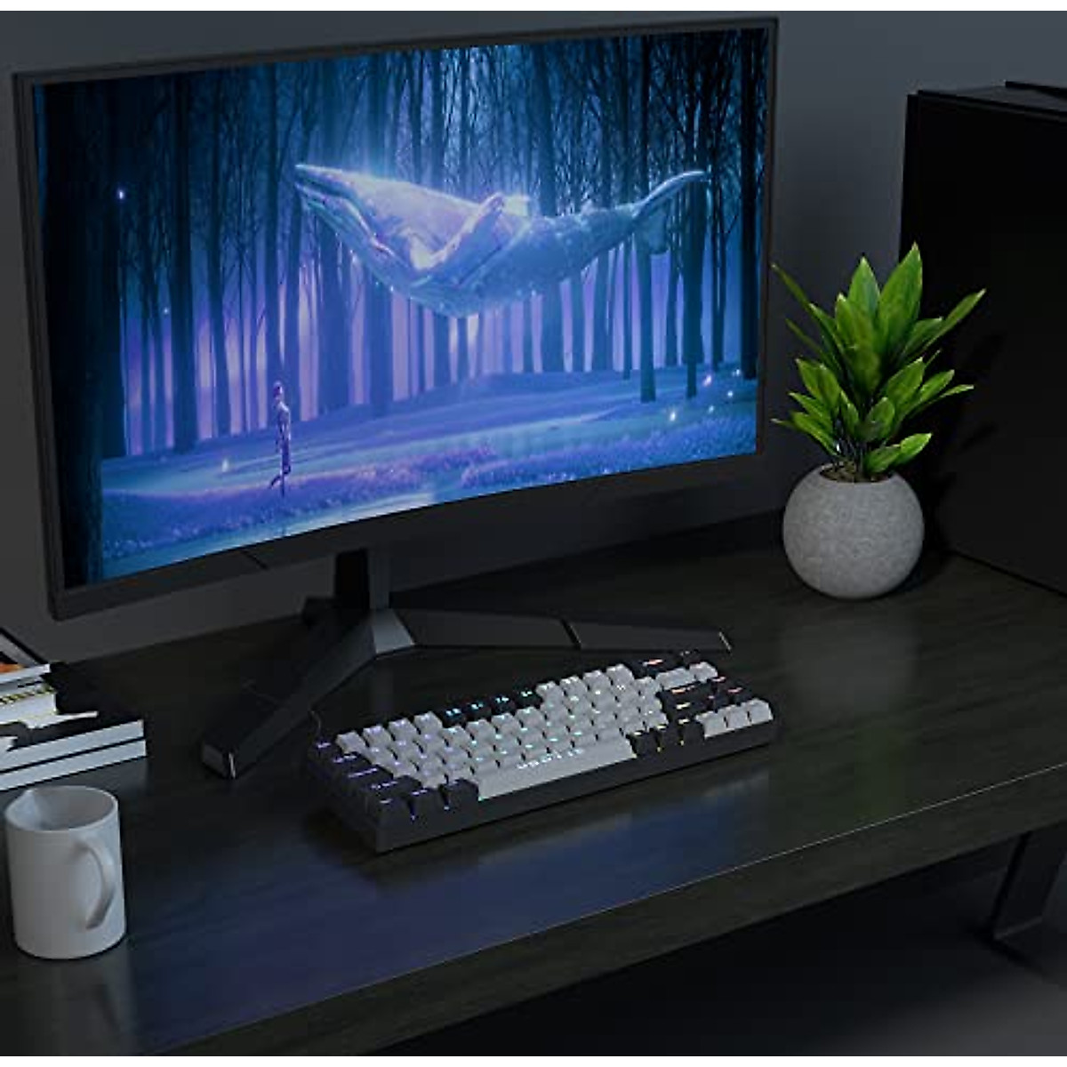 UBOTIE Wired Mechanical Gaming Keyboard, 60% 68keys Compact FPS Game USB Keyboards with Clicky Switches, Multi LED Backlit for PC Mac Xbox