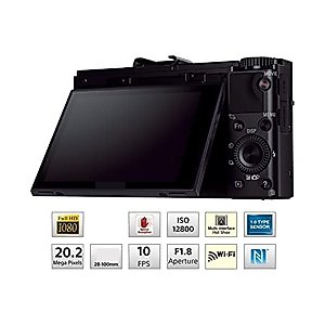 Camera RX100 II 20.2 MP Premium Compact Digital Camera W/ 1-inch Sensor, MI (Multi-Interface) Shoe and Tilt LCD Screen Digital Camera