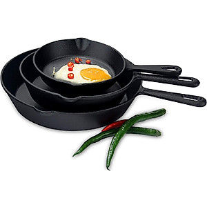 Utopia Kitchen Pre-Seasoned Cast Iron Skillet Set 3-Piece - 6 Inch, 8 Inch and 10 Inch (Bulk Pack of 4)