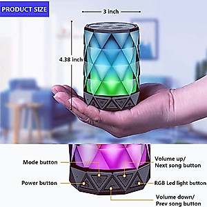 LFS LED Portable Bluetooth Speakers with Lights, Night Light Waterproof,Speakers Color Change Bluetooth Speaker,Mic TF Card TWS Support for iPhone Samsung Gaming Christmas (Multi)