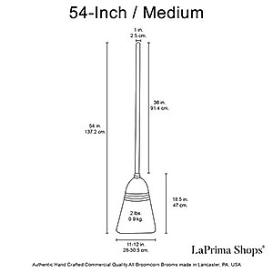 Authentic Hand Made All Broomcorn Broom (54-Inch/Medium)