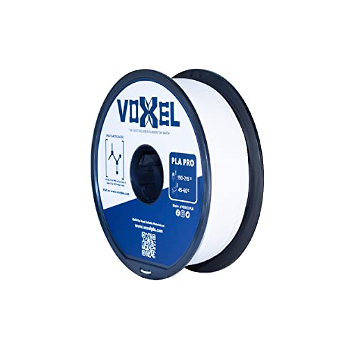 VOXELPLA 1.75mm White PLA Plus Filament (1kg) for 3D Printer, 3D Printing, FDM, Compatible with Creality Printer and All 3D Printer Filament