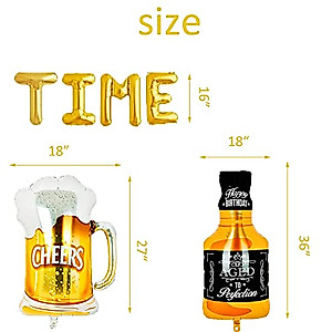 Vetwo Its Miller Time Balloon Gold Beer Day Party Banner Double Toasting Beer Mugs/Cheers and Beers/Beer Festival/Beer Mug Cheers Themed Happy Birthday Valentines Wedding Party Supplies Decorations