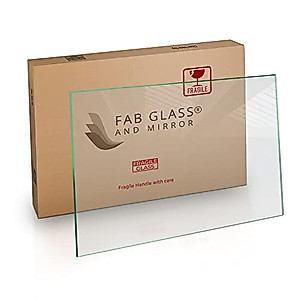 Fab Glass and Mirror Clear Tempered Top 24"x48" Rectangle 1/2" Thick with Flat Edge Radius Corner Replacement Dining, Coffee, Patio Table, Tabletop Protectors by Fab Glass, 24" X 48"