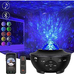 Star Projector, Ocean Wave Night Light Projector with Adjustable Lightness Remote Control Timer 10 Lighting Modes Built-in Music Speaker Galaxy Light for Kids Adult Bedroom Living Room