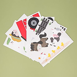 Teddylabels - Wall Stickers for Kids Room Baby Room Nursery Childrens Bedroom - Self-Adhesive Reusable Themed Wall Decals Stickers - Farm Life (Size: 8.46 inch x 6.1 inch)