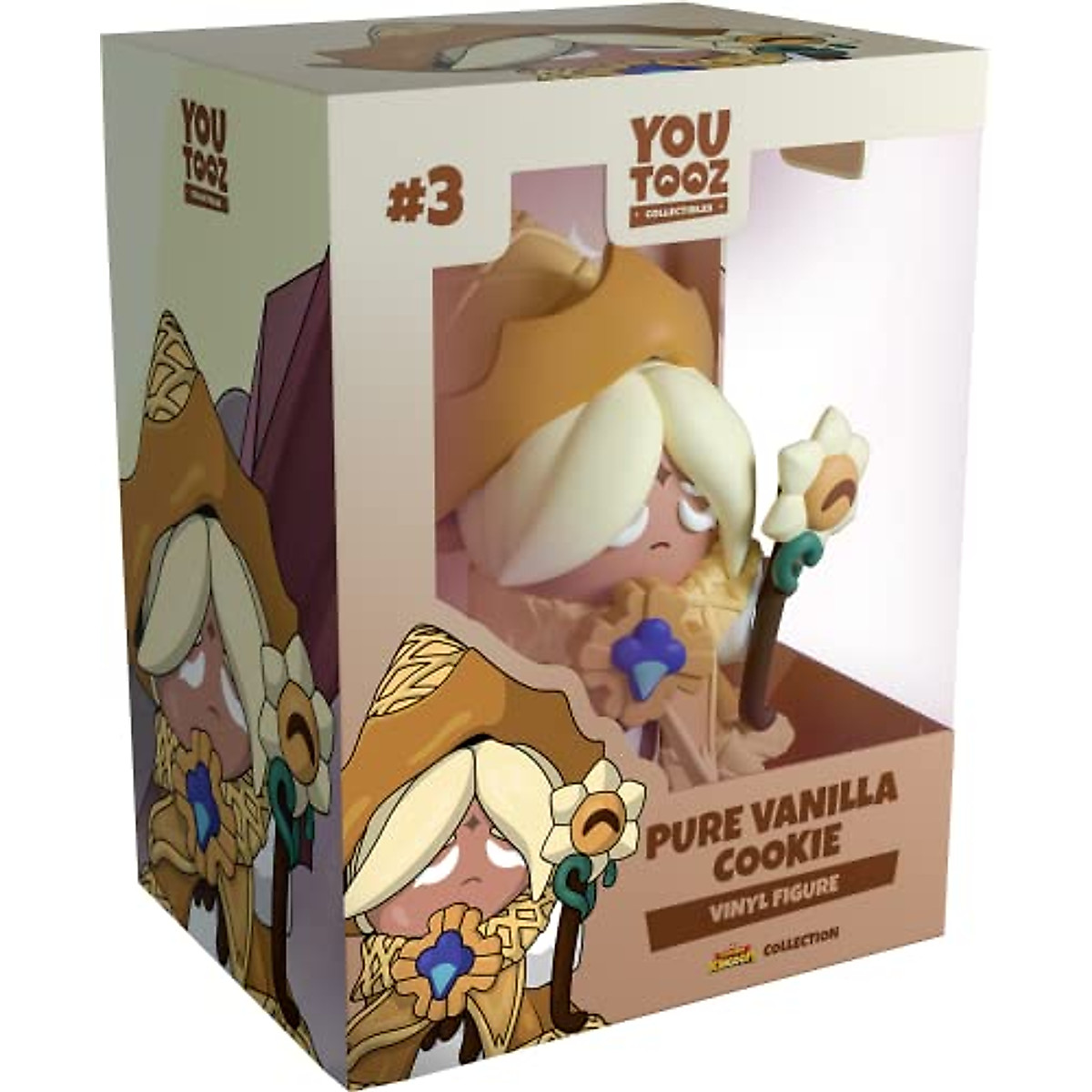 Youtooz Pure Vanilla Cookie Vinyl Figure, 4.5" Adorable Official Pure Vanilla Cookie Figurine from Mobile Game Cookie Run: Kingdom - Youtooz Cookie Run Kingdom Collection