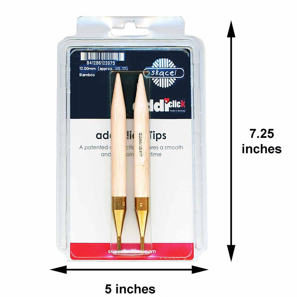 addi Click Natura Bamboo 5-Inch (13cm) US 15 (10.0mm) Interchangeable Circular Knitting Needle Tips Lightweight, Warm Touch, Standard Taper & Tips with 10 Colorful Stitch Markers