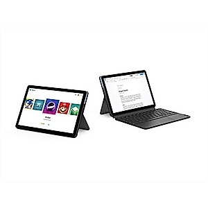 Lenovo Chromebook Duet, 2-in-1, 10.1" WUXGA (1920 x 1200) Display, MediaTek Helio P60T, 4GB LPDDR4X RAM, 128GB eMCP SSD, Integrated ARM G72 MP3 Graphics, Chrome OS, ZA6F0031US, Ice Blue + Iron Grey
