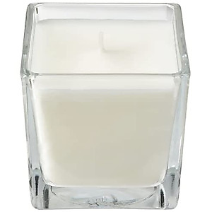 Mister Candle - Unscented 2" Square Filled Glass Votive Candles Jar, Perfect Home Decoration, Wedding Favors Hand Poured in USA (Set of 12) (Unscented)