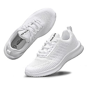 K KIP WOK Walking Shoes Women Fashion Rainbow Sneakers Tennis Shoes Lightweight Travel Artistic Leopard (White2,7B(M) US)