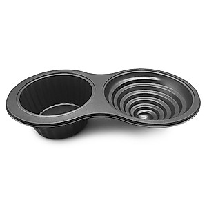 HOMOW 3D Giant Cupcake Pan, Non-Stick Carbon Steel Jumbo Cupcake Pans, Large Cupcake Mold NS8-001 (15.35" x 8.07" x 3.23")