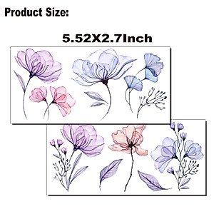 Tazimi 16 Sheets X-Ray Flower Temporary Tattoos for Women, Xray Watercolor Rose Lily Flower Tattoos Arm Fake Flower Tattoo Stickers Body Art Waterproof Tattoo Stickers