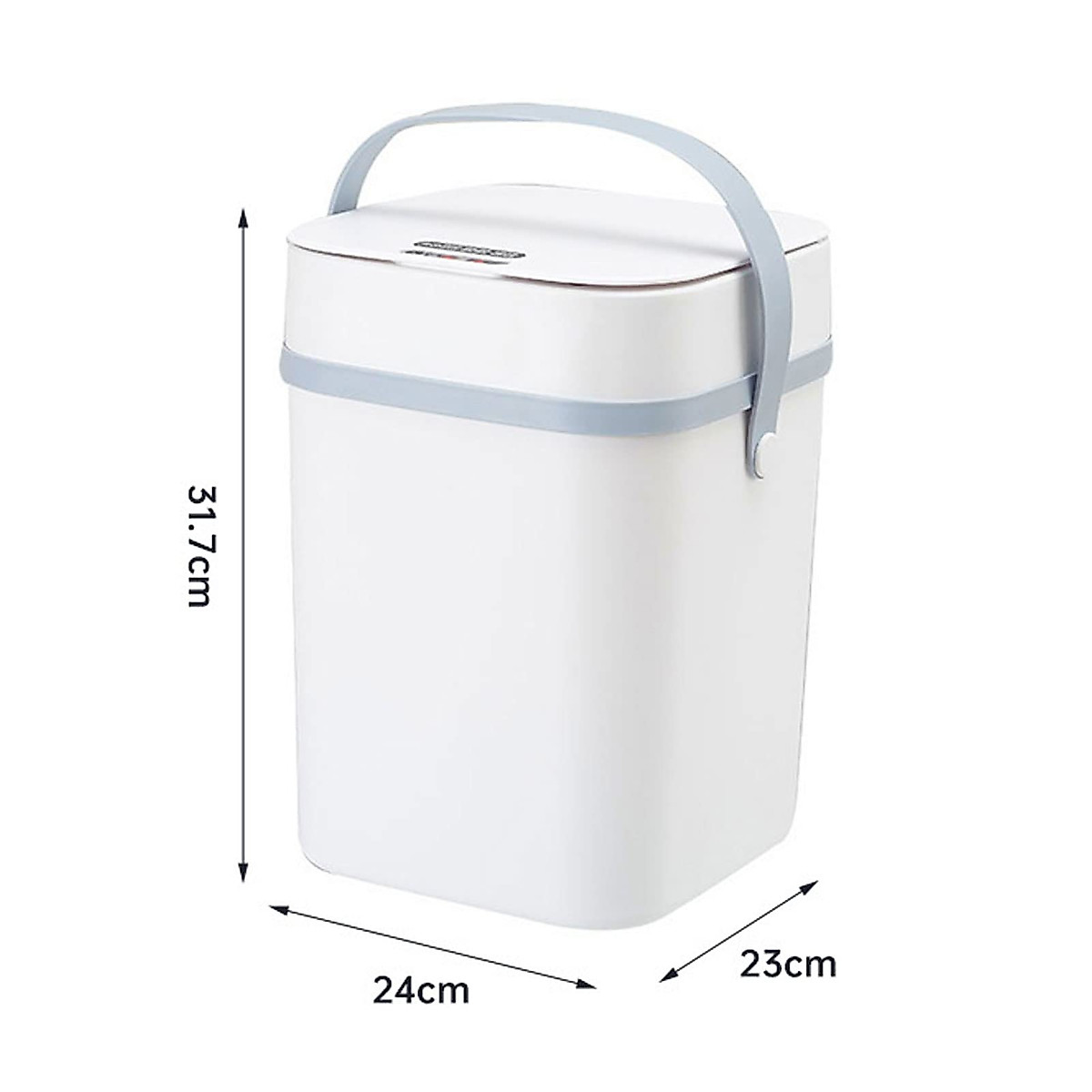 DWLOMHE Automatic Induction Trash, Home Smart Garbage Bin, Automatic Touchless Infrared Motion Sensor Trash Can Combo Set, Removable Liner Bucket with Handles, White