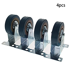 Caster Furniture，Rubbered Trolley Wheels ， Castor Wheels,Furniture Casters,4Pcs Caster Wheels 40x80mm Hole Distance Fixed PVC Non-Swivel Thermoplastic Wheels Heavy Duty Furniture Chair Plate Castors C