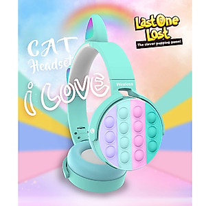 Rainbow Pop-On-It Bluetooth Headphones, Fidget Bluetooth Head-Mounted Stereo Headset, Wireless Headphones Noise Cancelling Headphones Over-Ear Headphones Gaming Headset for Kids Teens (blue)