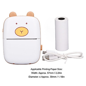 Wisoqu Mini Thermal Printer, Inkless Pocket Printing Tool for iOS Phone, Portable Smart Printer with 200dpi Resolution, 1000mAh Battery